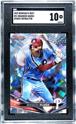 2022 Bowman's Best #51 Atomic Refractor Brandon Marsh Rookie Card RC ...