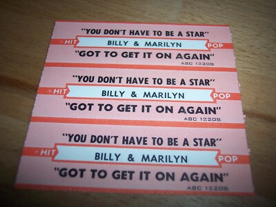 3 Billy & Marilyn You Don't Have To Be A Star / Got To Get Jukebox ...