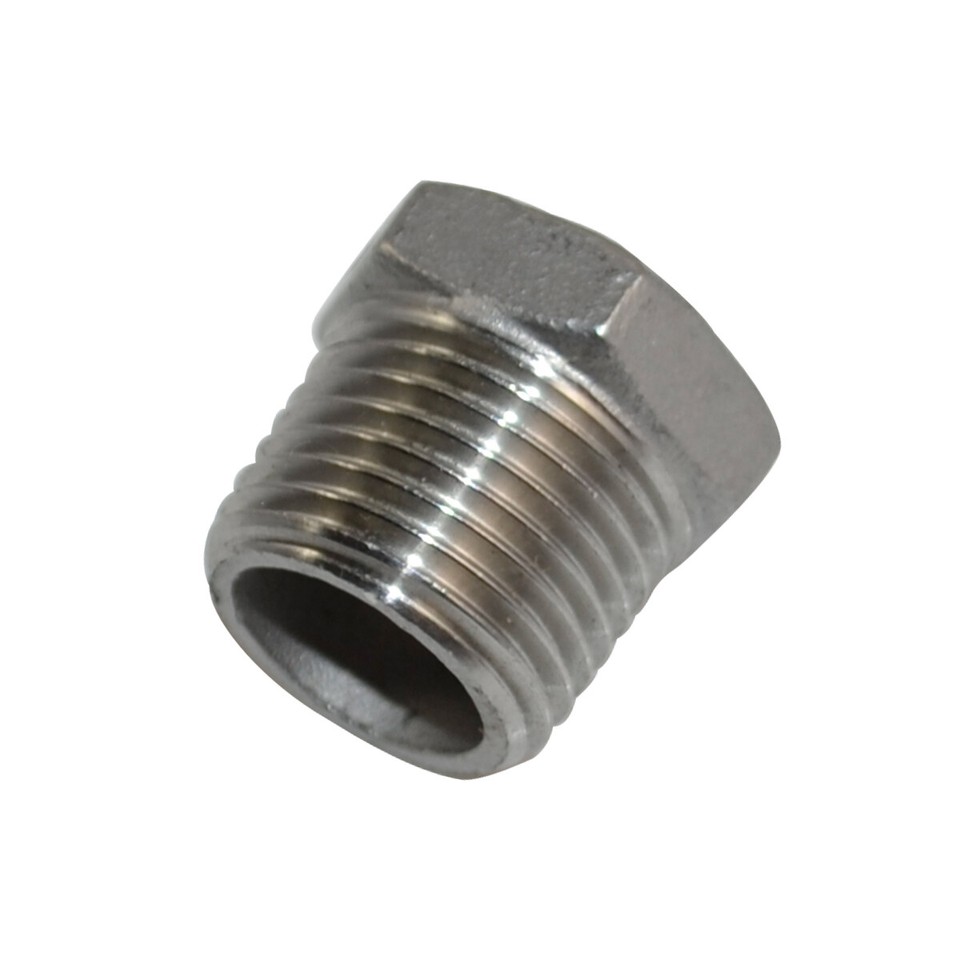 NPT 1/2“ male to 3/8” female HEX Reducing bush adapter Stainless Steel ...
