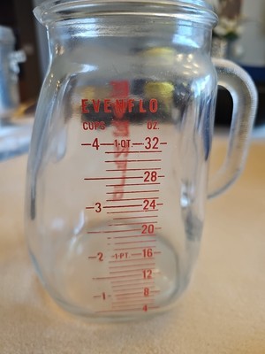 Vintage 1950s EVENFLO Formula Glass Measuring Pitcher 4 Cup 32 oz 1 ...