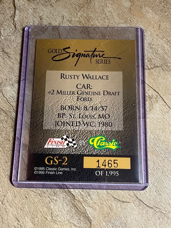 1995 Finish Line Rusty Wallace Gold Signature Series #1465 of 1,995 | eBay