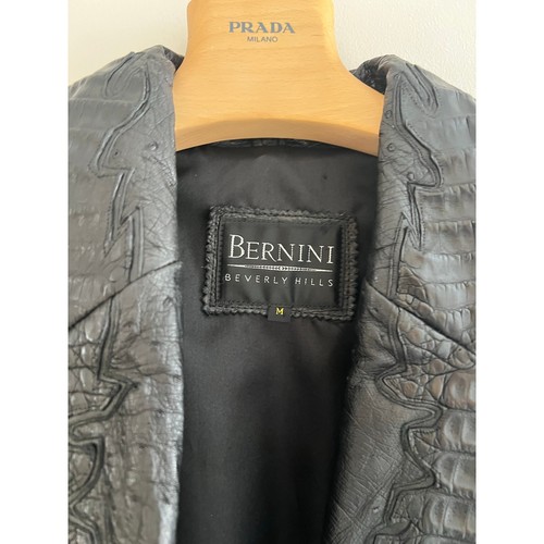Vintage Bernini Beverly Hills Genuine Ostrich Crocodile Leather Trench ...