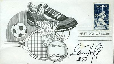 Sam Huff Signed Jsa Cert Sticker Fdc Authentic Autograph | eBay