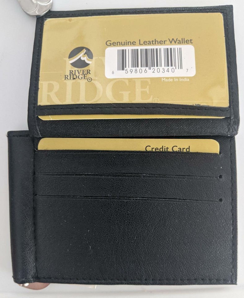 River Ridge Black Leather Bifold Wallet, Men's Billfold | eBay