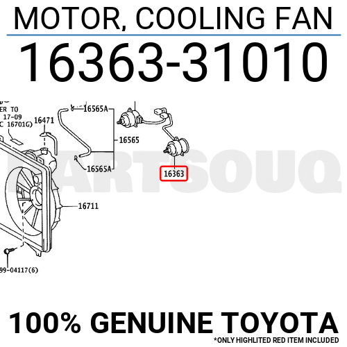 1636331010 Genuine Toyota MOTOR, COOLING FAN 16363-31010 | eBay