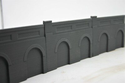5 X Detailed Model Railway Retaining Wall With Aches For HO / OO Grey ...