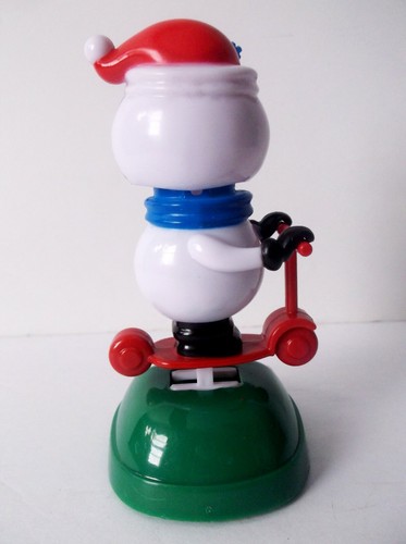 🎄Solar Powered Dancing Snowman Bobble Head / Riding A Scooter | eBay