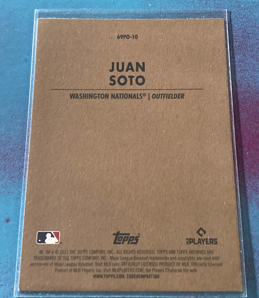 Juan Soto 2021 Topps Archives 1963 Peel-Off 69PO-10 Washington ...