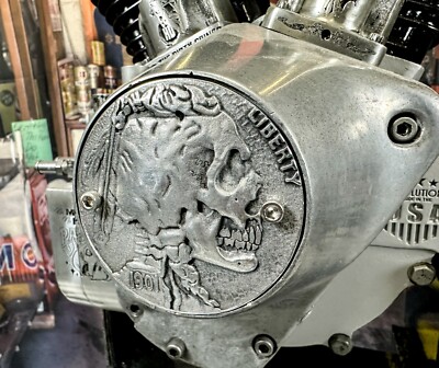 Gilroy Indian Motorcycle Skull Chief Carved Buffalo Nickel Points ...