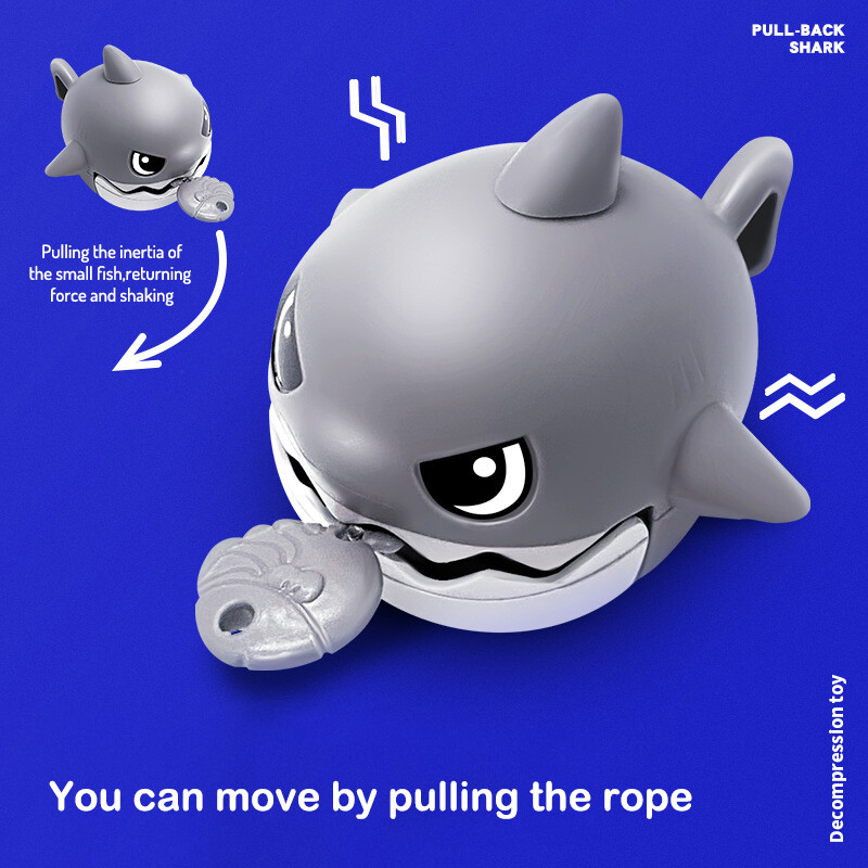 Thread Biting Shark Pull String Pendant Keychain Kid Toy Car Bag Key ...