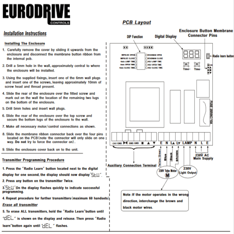 DRS Eurodrive Remote Control Unit Roller Shutter Garage Door KEY FOBS ...