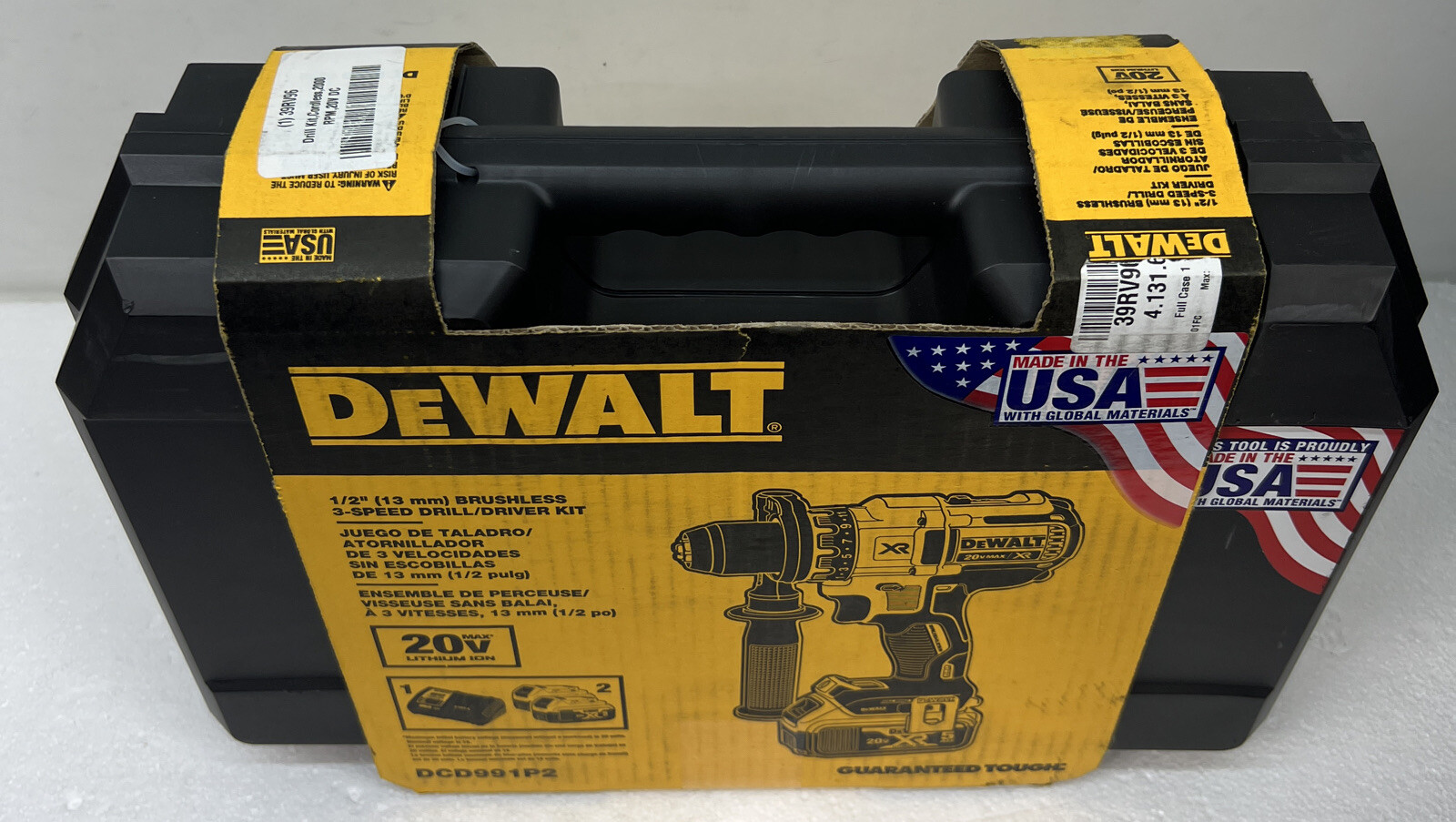 NEW DEWALT 20V MAX XR Brushless 1/2" Chuck 3 Speed Drill Driver Kit ...