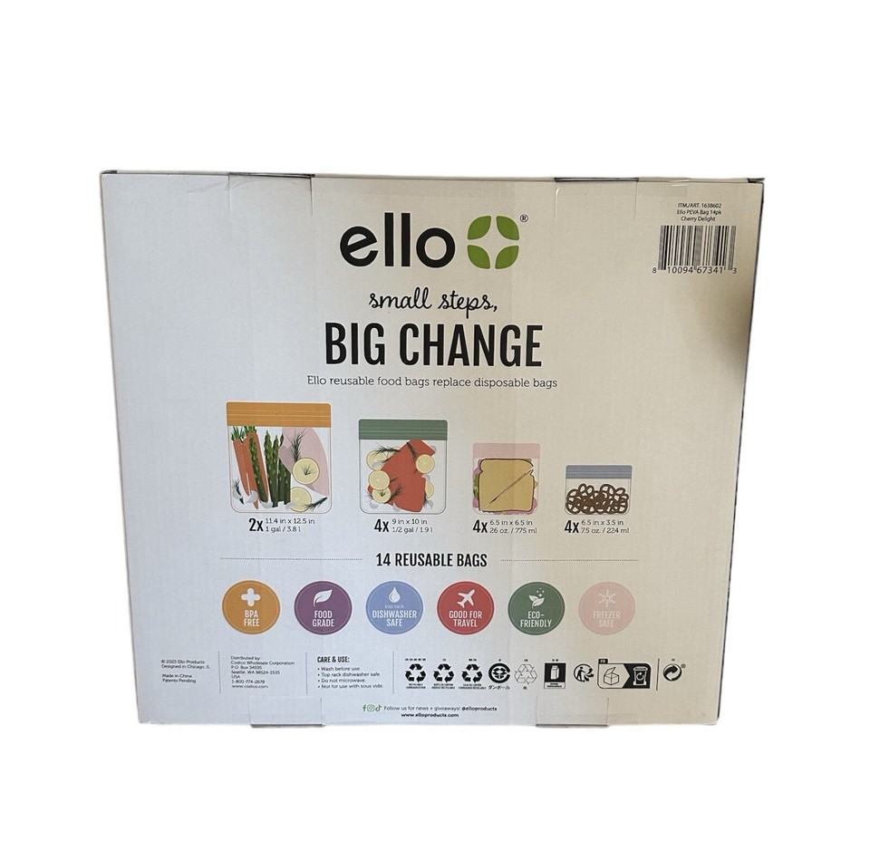 ELLO REUSABLE FOOD STORAGE BAGS 14 PACK UNOPENED BRAND NEW | eBay