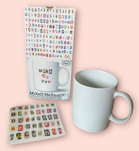 Fred & Friends Mixed Messages Cup Mug Do-it-yourself ransom note mug ...