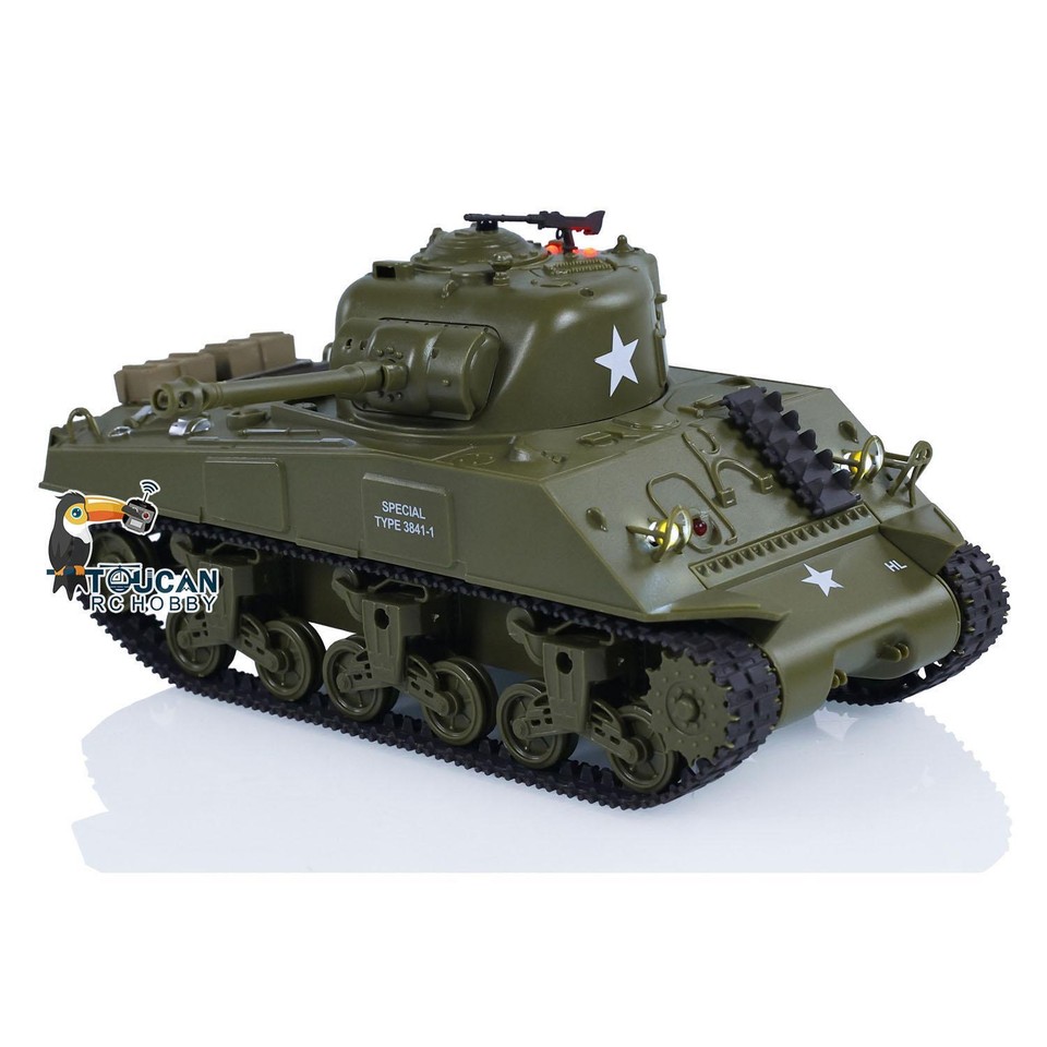 1/30 Heng Long IR RC Battle Tank Sherman M4A3 3841-01 2.4G Remote ...