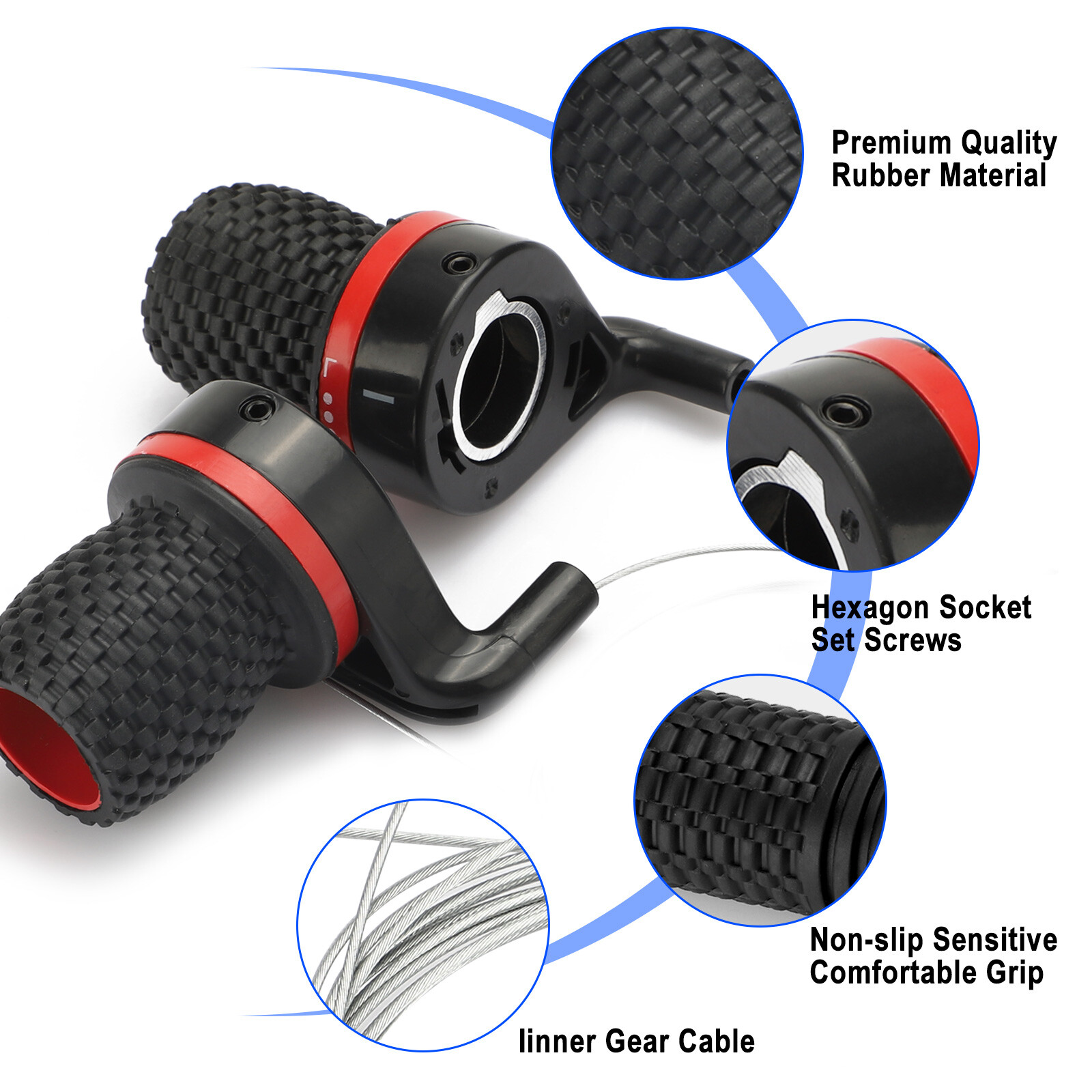 2Pcs 3x7 MTB Bike 21 Speed Shifter Mountain Road Bicycle Brake Shift ...