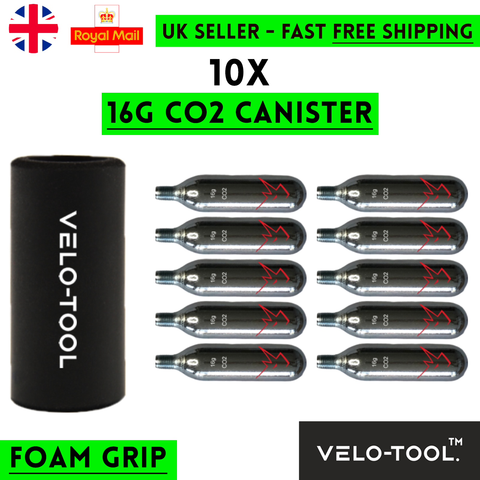 5x/10x CO2 Canisters THREADED 16g Bike Refills Velo-Tool™ Foam ...