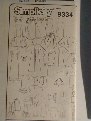 Simplicity 8333 1980s Fashion Doll Barbie Wardrobe Pattern Wedding Gown ...
