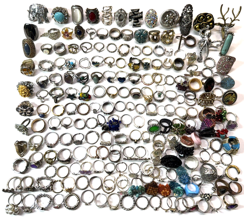 205 pcs Vintage Now Rings Junk Drawer Rings Repurpose Crafting 2.6Lb ...