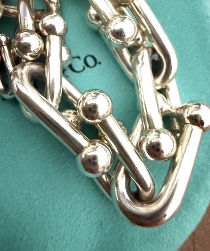 Tiffany & Co Silver Graduated Hardwear Link Necklace *CHOKER 15.5” 97 ...