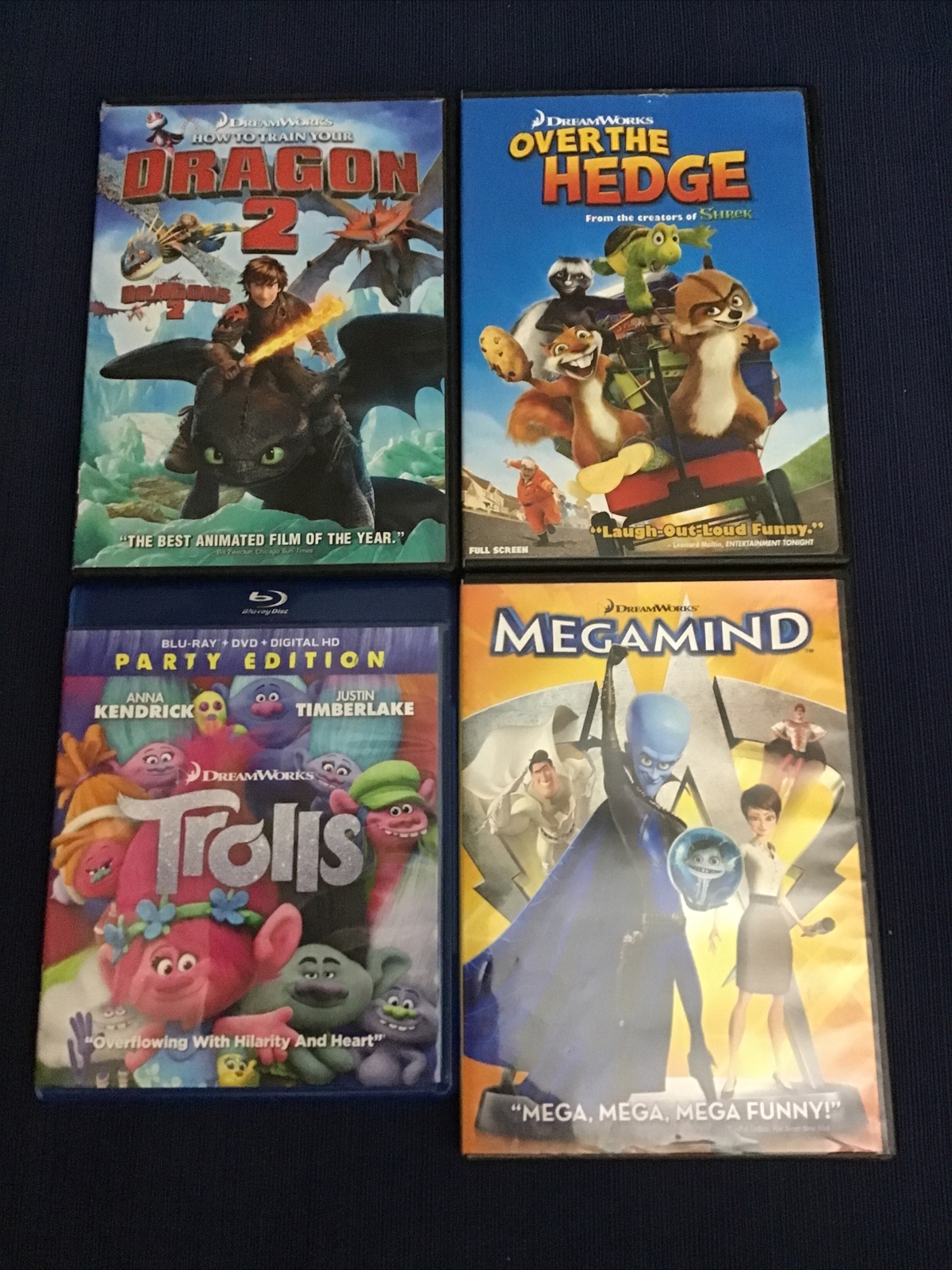 Dreamworks 4 Movie Collection (Megamind, Over The Hedge, HTTYD2, And ...