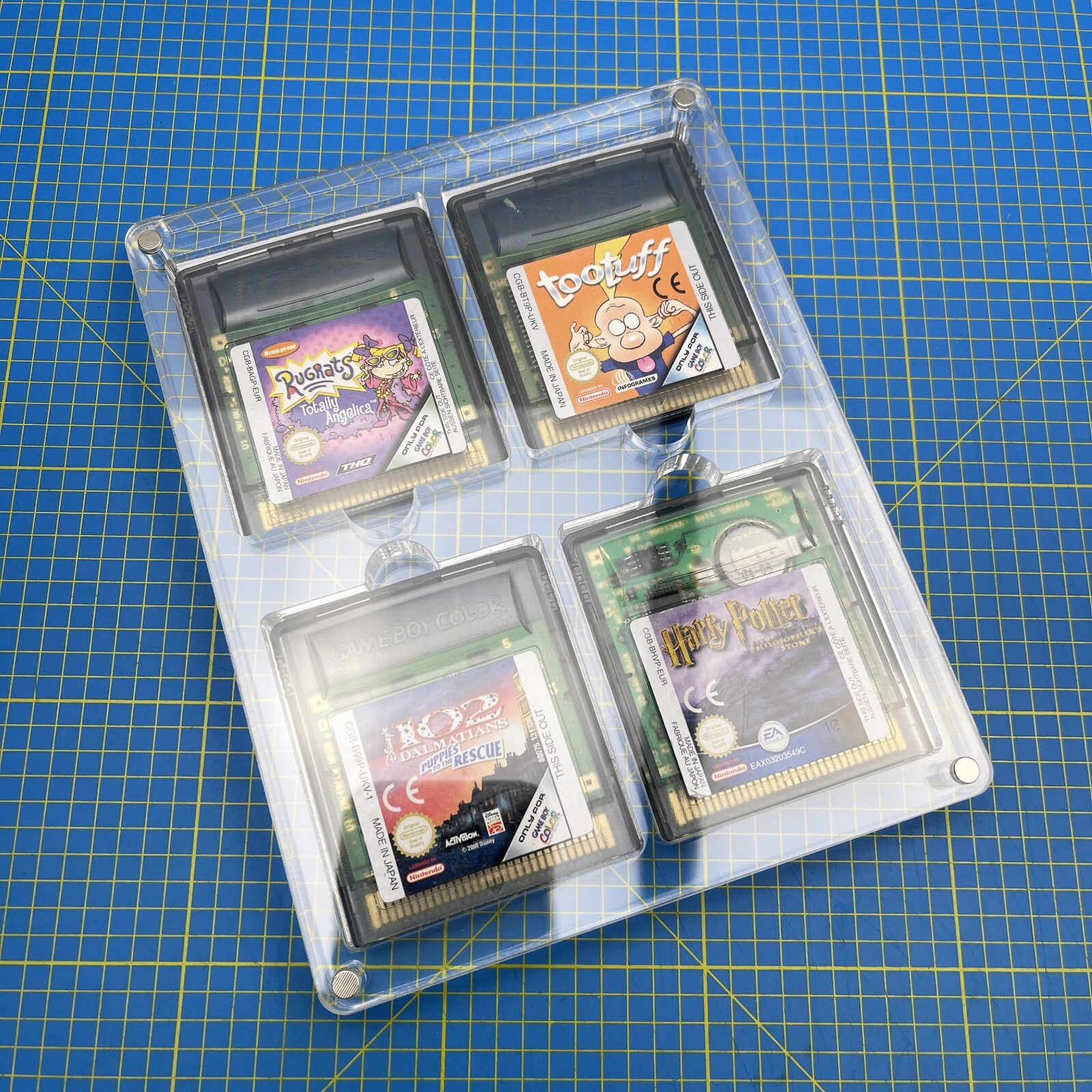 GameBoy Color 4 Game Cartridge Cart Acrylic Magnetic Display Show Case ...
