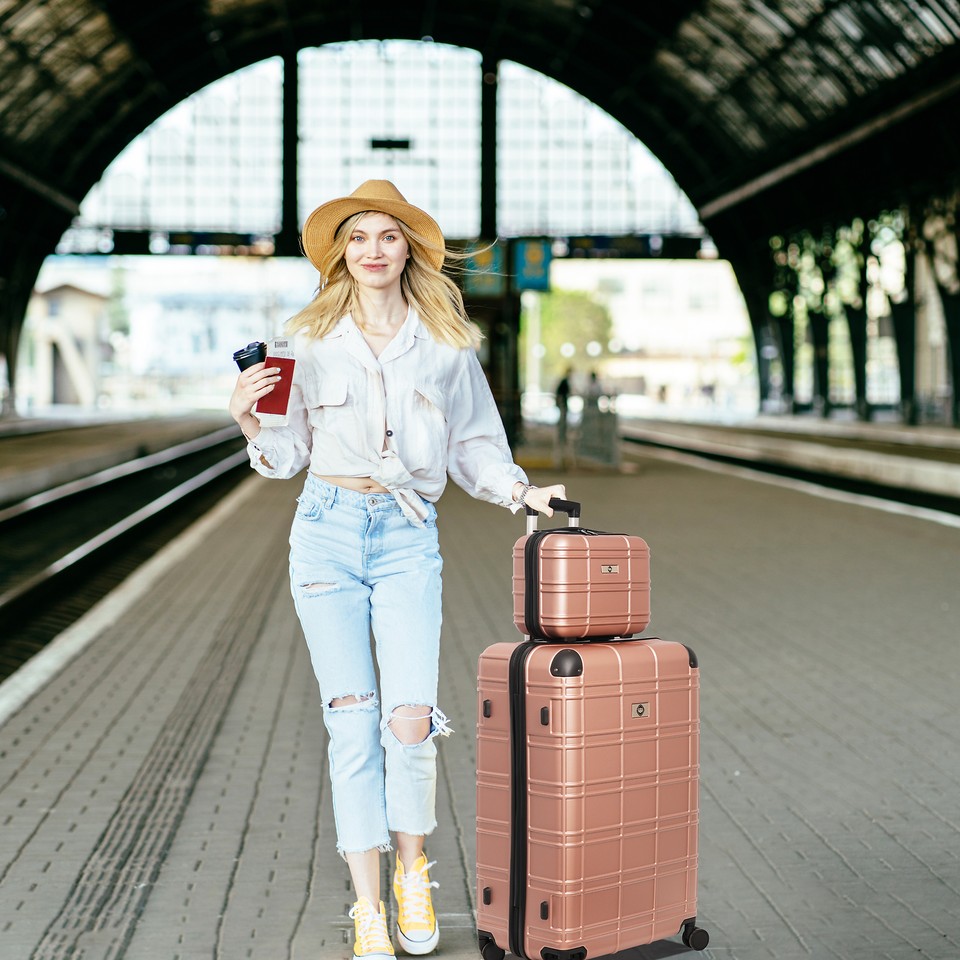 Luggage Sets ABS+PC Hardshell 4pcs Luggage Hardside Lightweight Durable ...