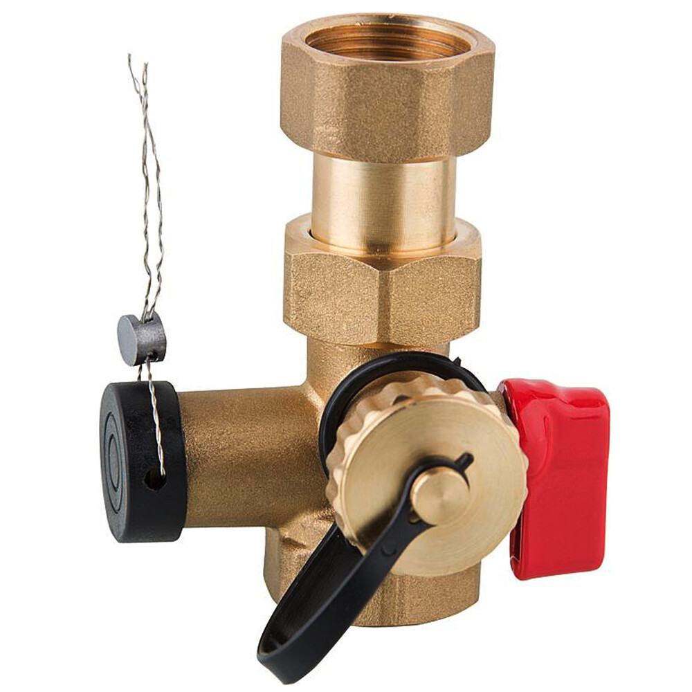 Kappenventil DN 20 3/4" für Ausdehnugsgefäß mit Plombiervorrichtung und ...