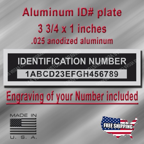 Identification Number Tag for Vehicles - Aluminum - Custom Engraving ...