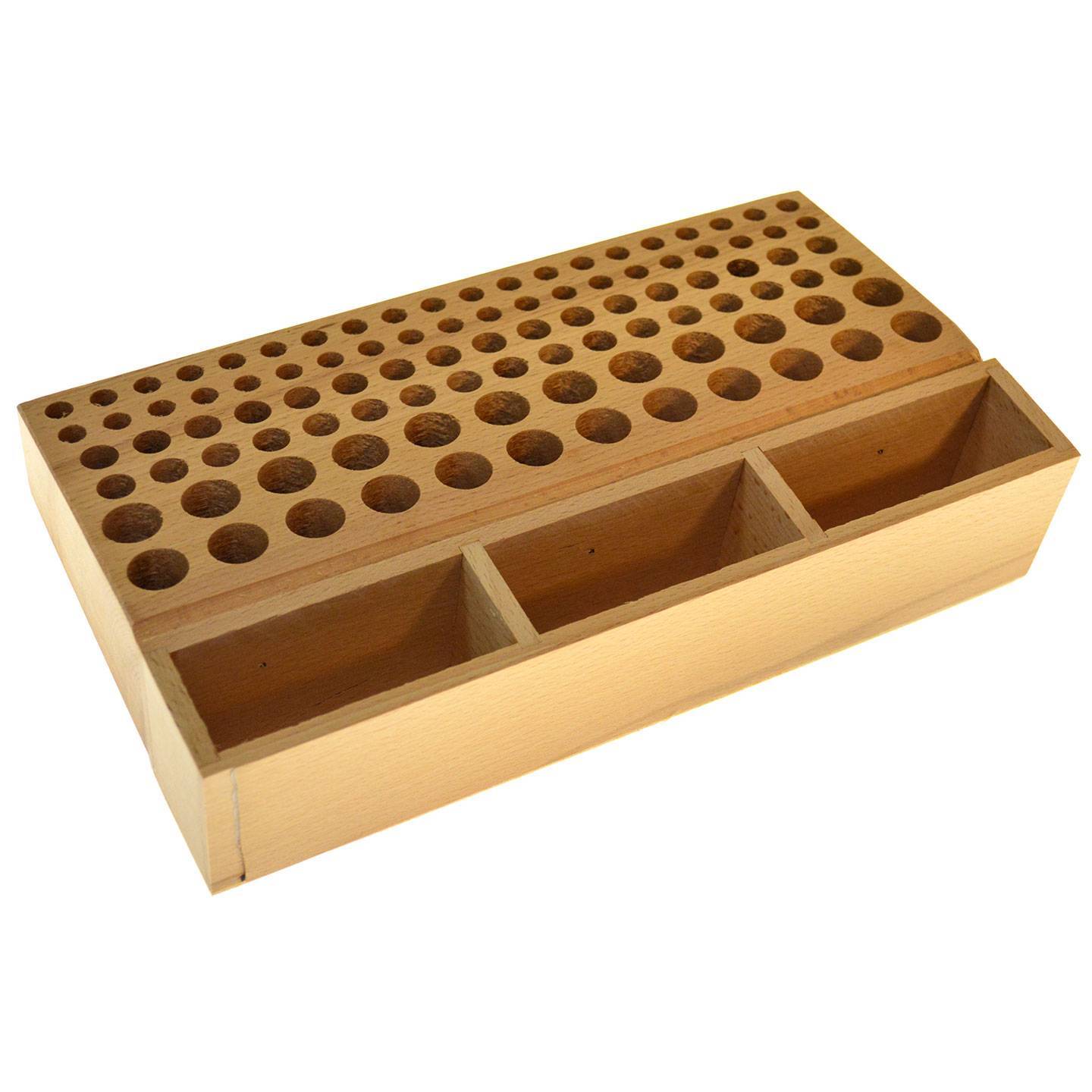 Leathercraft Tool Holder Wooden Storage Rack Organizer 98 Hole and Back ...