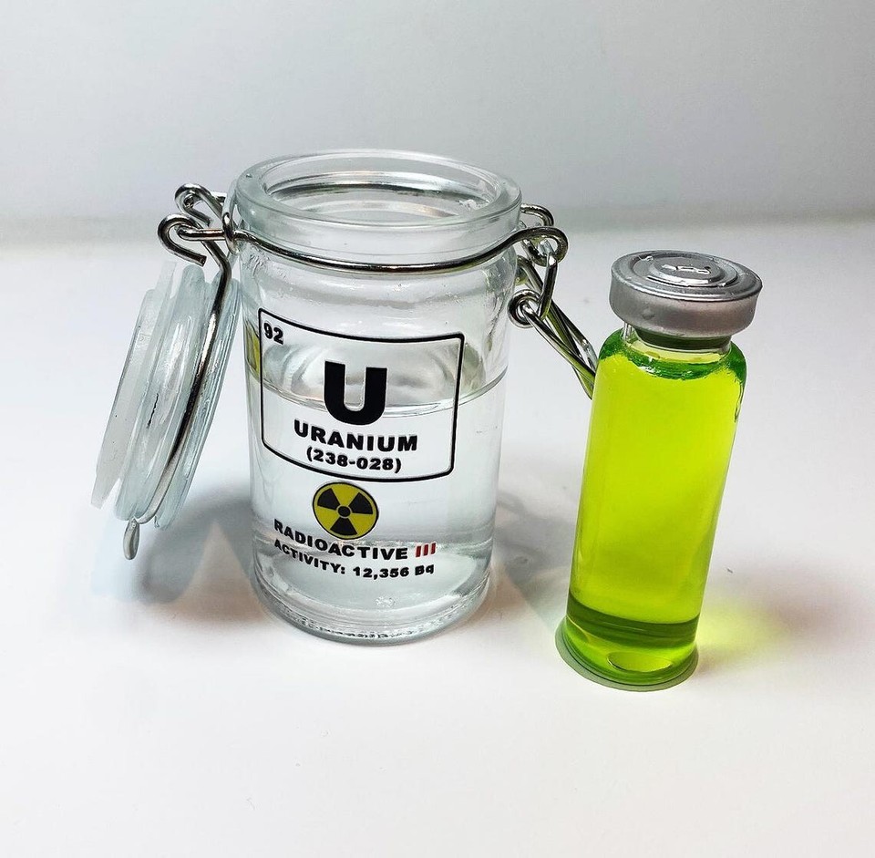 Uranium Glass Jar with vial Radioactive Nuclear Experiment | eBay