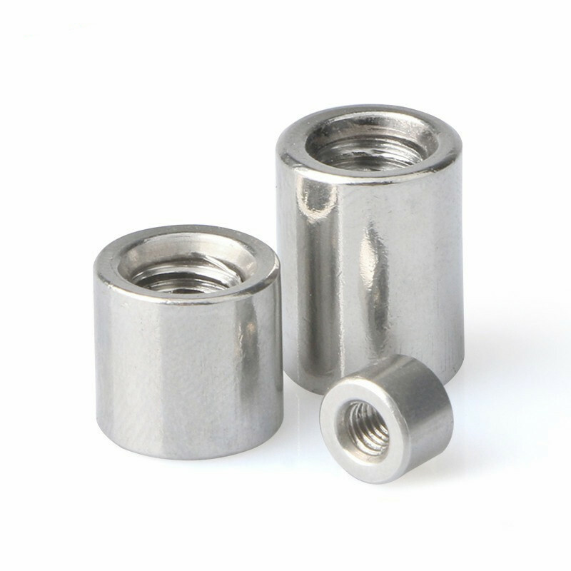 304 Stainless Steel Long Round Connector Nut Full Thread Sleeve Rod Bar ...