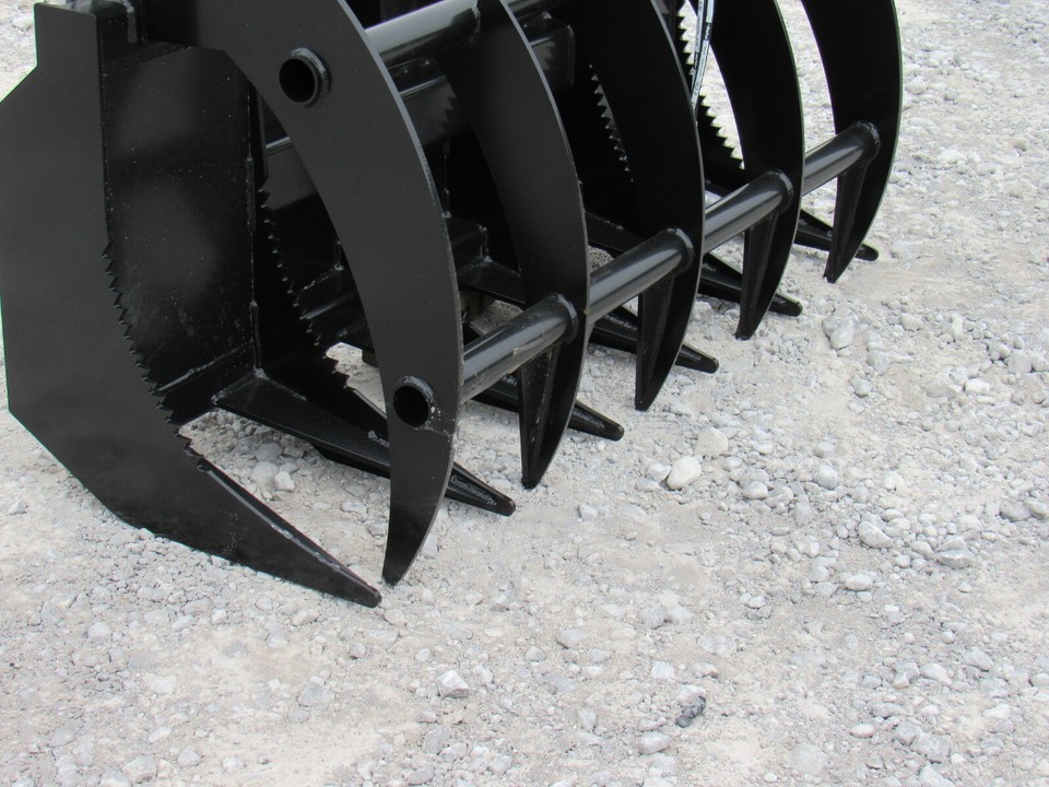 60" Brush Root Rake Clam Grapple Attachment Fits Skid Steer Tractor ...