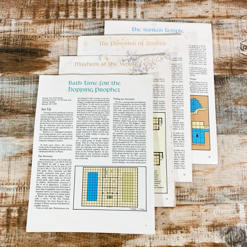 AD&D Greyhawk Adventures Books, Maps and Handouts From Box Set TSR 1043 ...