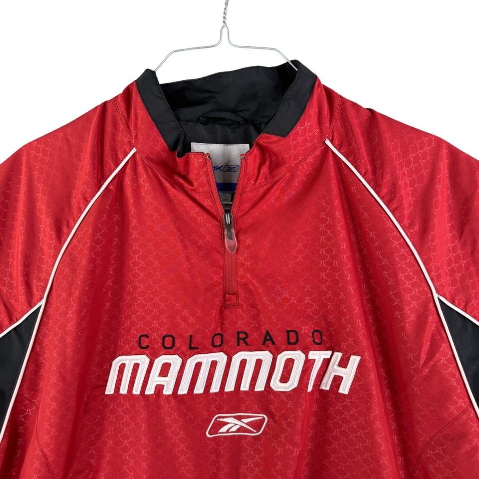 Vintage Reebok Colorado Mammoth Hockey Pullover Jacket Red Black Mens ...