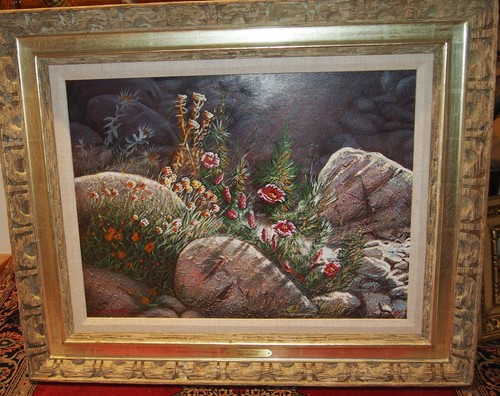 GENE LOCKLEAR RARE PAINTING "PEACE IN BORREGO" SIGNED & C :1987 S= 32.5 ...
