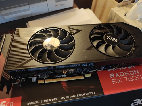 Acer Nitro Radeon RX 7600 XT 16GB GDDR6 PCIe 4.0x8 ATX Video Graphics ...