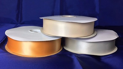 1.5" Satin Ribbons 100 Yards Rolls - Gold, Silver, Ivory Ship From USA ...