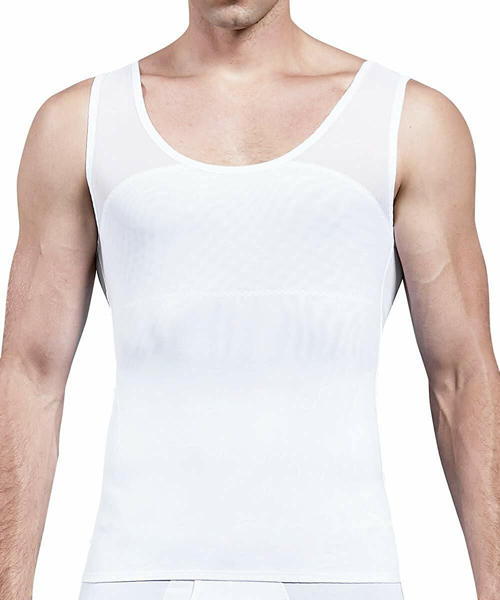 SLIMMING COMPRESSION SUPPORT GIRDLE VEST MALE CORSET UNDERWEAR SHIRT ...