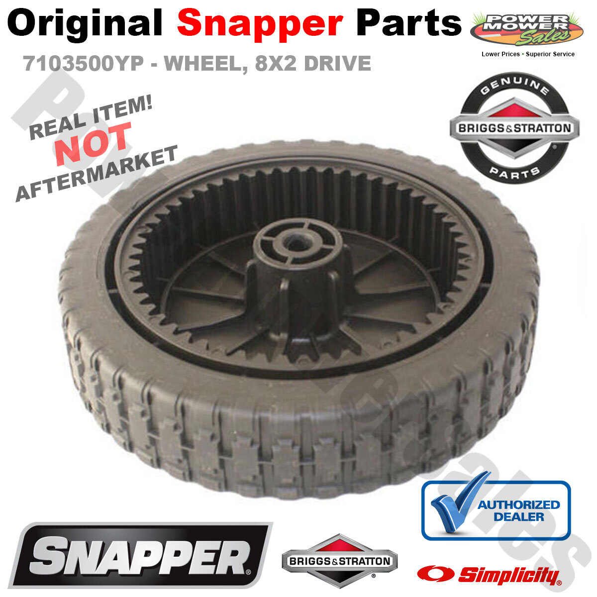 Genuine Snapper Drive Wheel Assembly (8" x 2") for Lawn Mowers ...