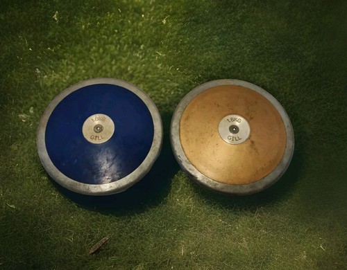 1.6 kg Vintage Discus Set GILL High School 8.25" GILL Blue Gold Track ...