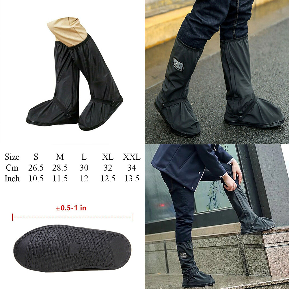 US Reusable & Foldable Waterproof Rain Boot Shoe Cover Anti-slip Unisex ...