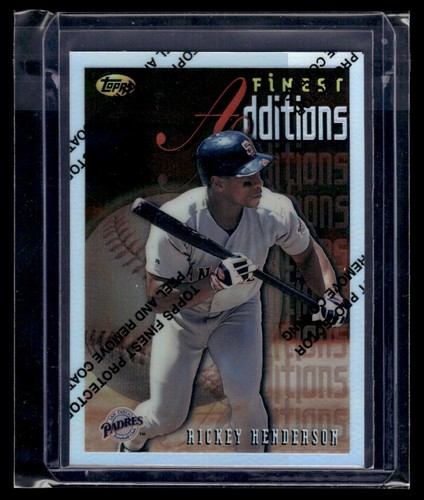 1996 Topps Finest Silver Refractor #229 Rickey Henderson W/ Protector ...
