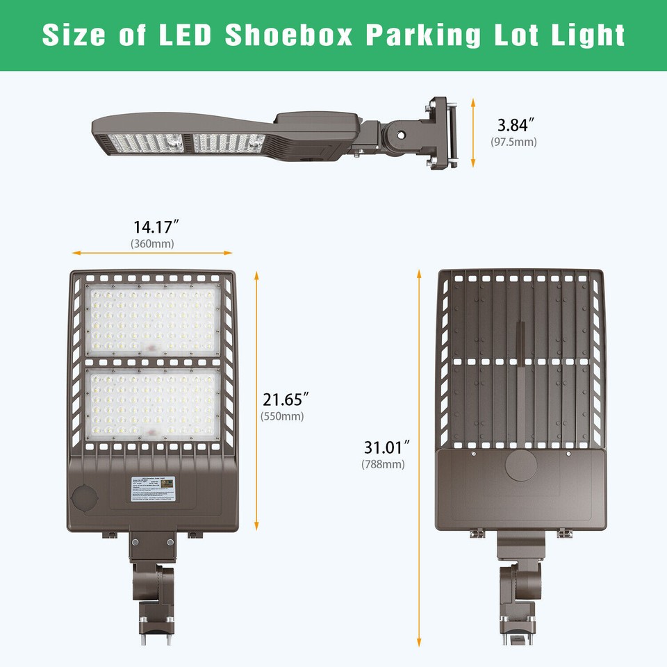 320W LED Parking Lot Street ShoeBox Light 45000Lumens Commercial Street ...