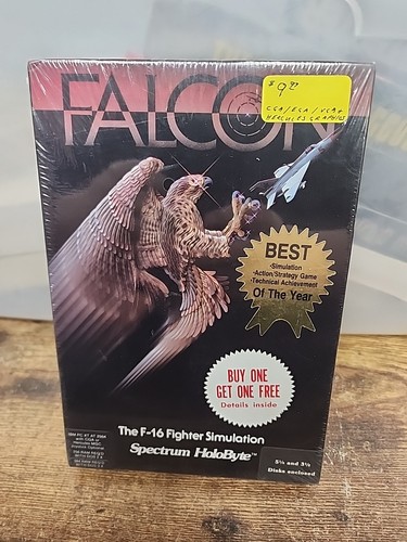 Falcon 1987 PC IBM Big Box Game Sealed NEW NOS Spectrum HoloByte Flight ...