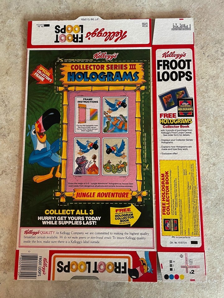 Kelloggs Froot Loops Toucan Sam & Snake Hologram Cereal UNCIRCULATED ...