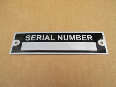 NEW BLANK SERIAL NUMBER PLATE DATA IDENTIFICATION ID TAG WITH MOUNTING ...