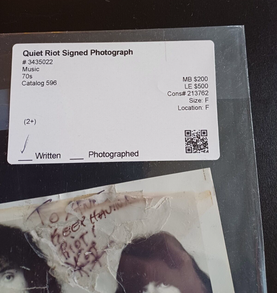 RANDY RHOADS SIGNED /AUTOGRAPH QUIET RIOT PROMOTIONAL PHOTOGRAPH ...