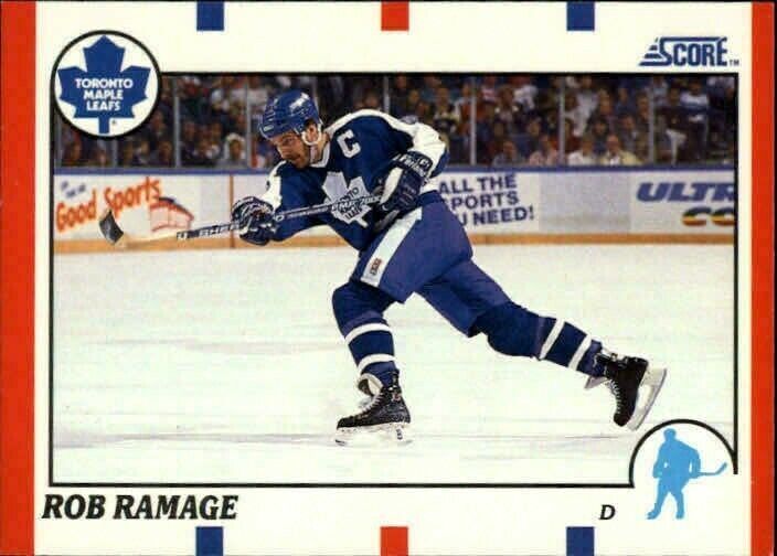 1990-91 SCORE NHL HOCKEY Trading Card #36 -- Rob Ramage, Toronto Maple ...