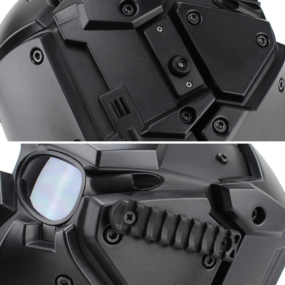 Full Face Protective Mask Tactical Airsoft Helmet w/Visor Goggles ...